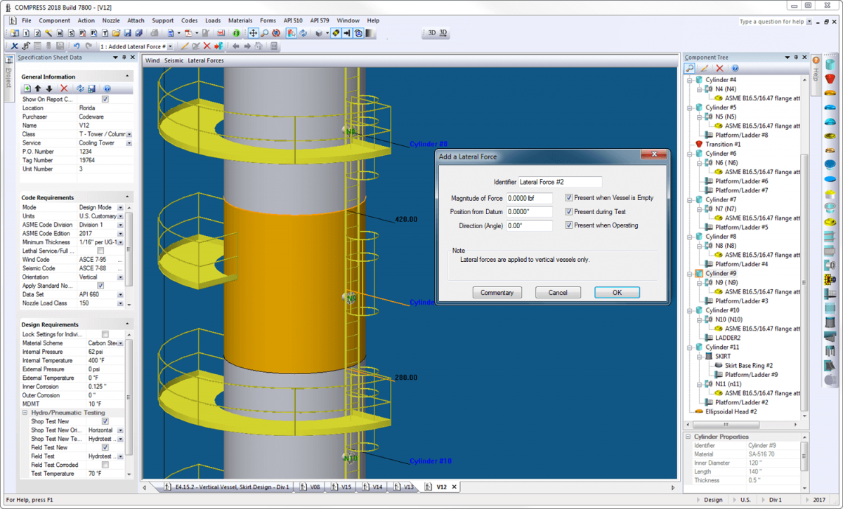 Pressure Vessel Supports and External Loads - Codeware